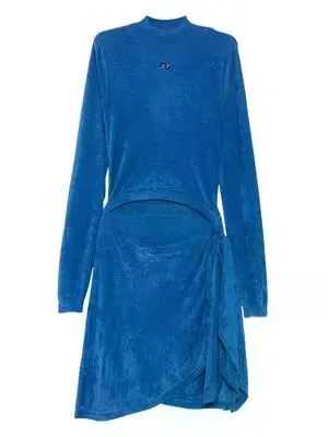 DIESEL® Mock-neck Tie-front Dress - Blue