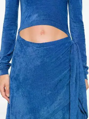 DIESEL® Mock-neck Tie-front Dress - Blue