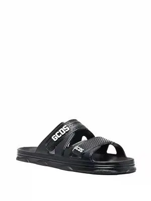 Gcds Logo-strap Sandals - Black