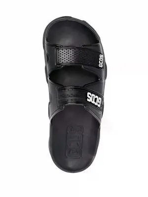 Gcds Logo-strap Sandals - Black