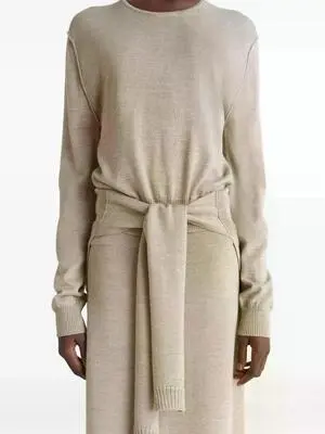 LEMAIRE Trompe L'oeil Wool Jumper - Neutrals