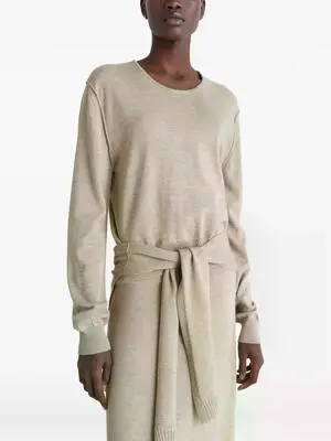 LEMAIRE Trompe L'oeil Wool Jumper - Neutrals
