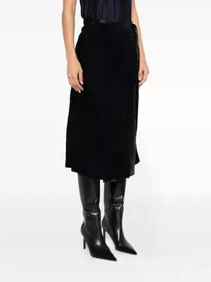 FORTE_FORTE Wrap-design Midi Skirt