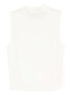 Vince Sleeveless Mock-neck Top - White