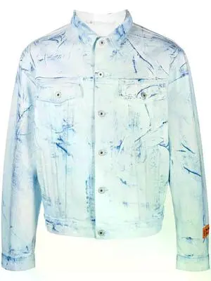 Heron Preston Overdyed Button-up Shirt Jacket - Blue