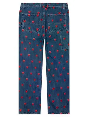EMOTIONALLY UNAVAILABLE Heart-pattern Straight Leg Jeans