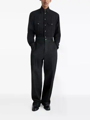 LEMAIRE Maxi Barrel Patch-pockets Trousers - Blue