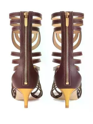 SERGIO ROSSI 50mm Leather Cut-out Sandals