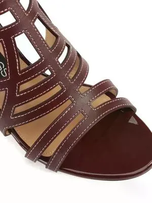 SERGIO ROSSI 50mm Leather Cut-out Sandals