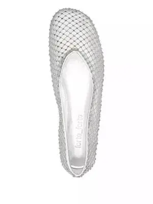 FORTE_FORTE Crystal-mesh Ballerina Flats - Silver