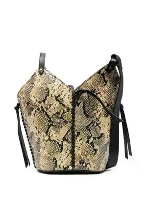 Isabel Marant Snakeskin-print Drawstring Tote Bag