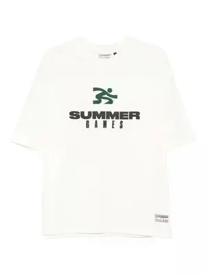 SUMMER GAMES Graphic-print Organic Cotton T-shirt - Neutrals