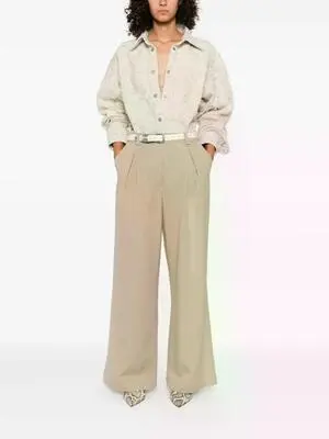 Patrizia Pepe Pleated Wide-leg Trousers