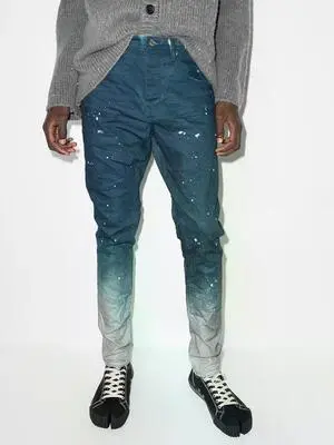 PURPLE BRAND Paint Splatter Straight-leg Jeans