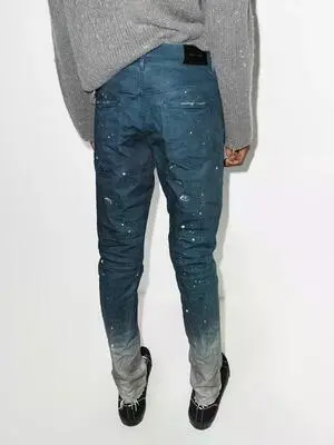 PURPLE BRAND Paint Splatter Straight-leg Jeans