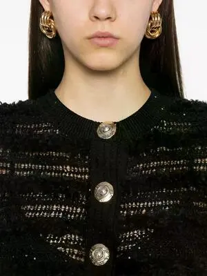 Balmain Sequin-embellished Cropped Cardigan
