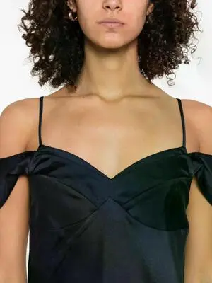 Theory Off-shoulder Draped Mini Dress