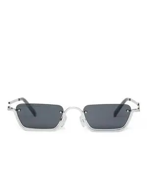 Manière De Voir Rectangular Rimless Sunglasses - Silver