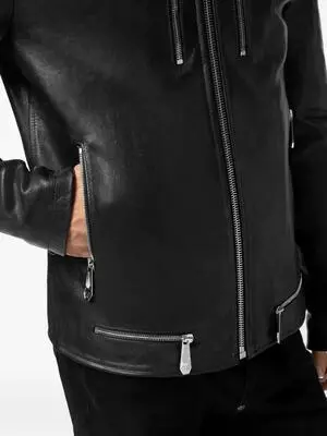 Philipp Plein Leather Zip-front Jacket