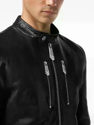Philipp Plein Leather Zip-front Jacket