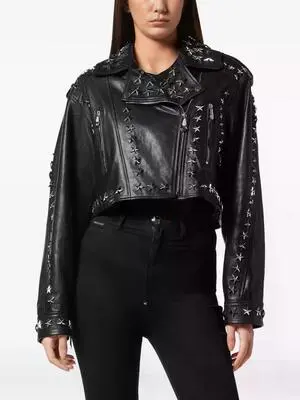 Philipp Plein Star Studded Biker Jacket