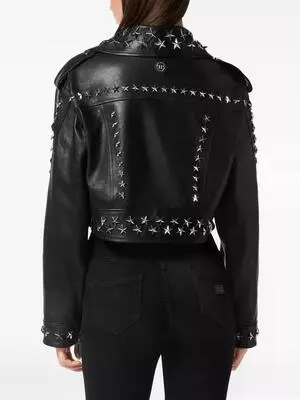 Philipp Plein Star Studded Biker Jacket