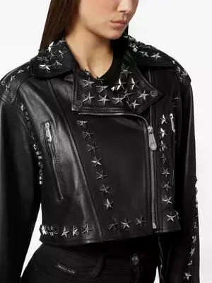 Philipp Plein Star Studded Biker Jacket
