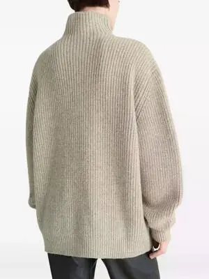 LEMAIRE High-neck Ribbed Sweater - Neutrals