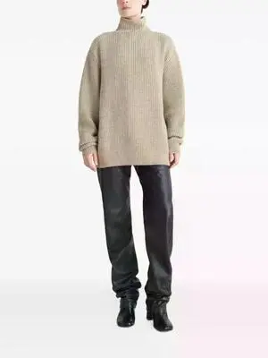 LEMAIRE High-Neck Ribbed Sweater Neutrals
