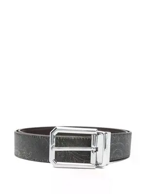 Etro Paisley-pattern Leather Belt - Black