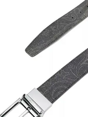 Etro Paisley-pattern Leather Belt - Black