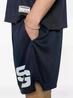 SUMMER GAMES Logo-print Mesh Shorts - Blue