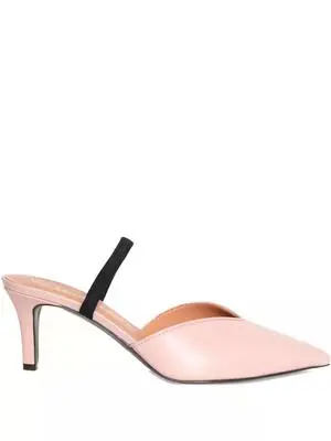 VIA ROMA 15 Leather Mules With Contrast Strap