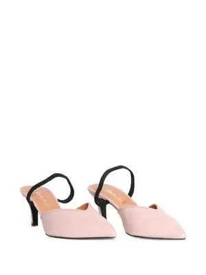 VIA ROMA 15 Leather Mules With Contrast Strap