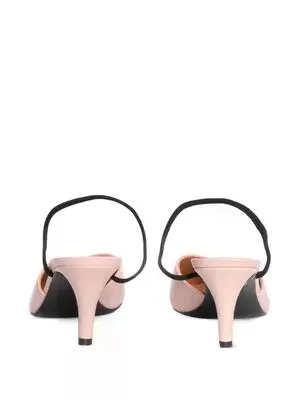 VIA ROMA 15 Leather Mules With Contrast Strap