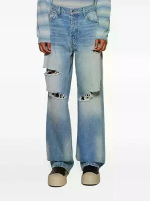 NAHMIAS Ripped Stonewashed Jeans