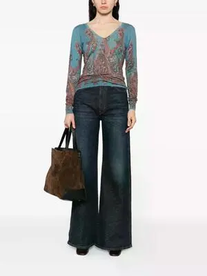 Etro Paisley V-neck Top