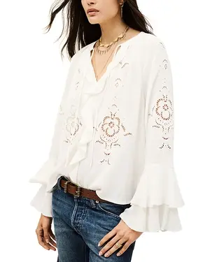 Ba&sh Omar Eyelet Top - Off White