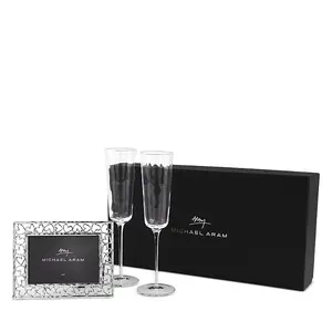 Michael Aram Reflective Champagne Flute & Heart Frame Set - No Color