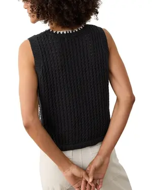 Marine Layer Clara Sleeveless Sweater Vest - Black