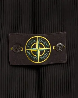 Stone Island Corduroy Snap Front Shirt - Black