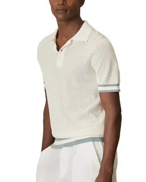 REISS Knit Mesh Polo Shirt