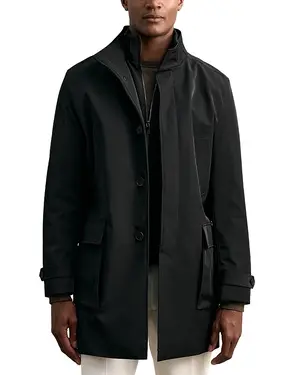 REISS Hybrid Overcoat With Removable Interior - Black