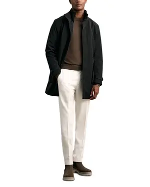 REISS Hybrid Overcoat With Removable Interior - Black