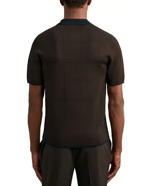 REISS Baxter Zip Front Short Sleeve Shirt