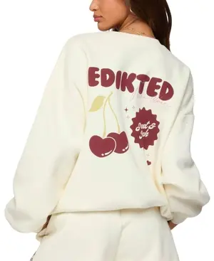 EDIKTED Cherry Babe Sweatshirt