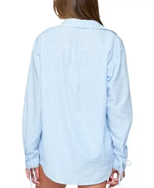 EDIKTED Yaffa Oversized Gingham Button Up Shirt