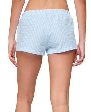 EDIKTED Yaffa Gingham Shorts - Light Blue