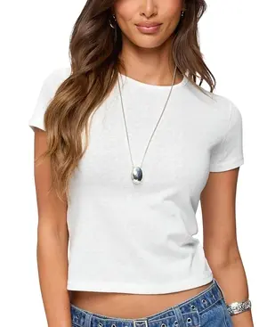 EDIKTED Semi Sheer T-shirt - White