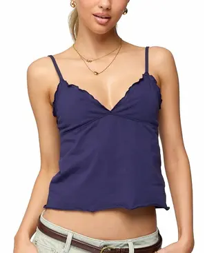 EDIKTED Glendon Babydoll Top - Navy